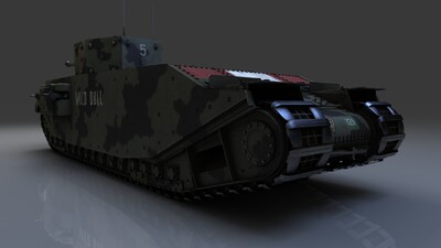 英国TOG2超重型坦克（PBR 2套外观）模型-装甲车／坦克模型库-3ds Max(.max)模型下载-cg模型网