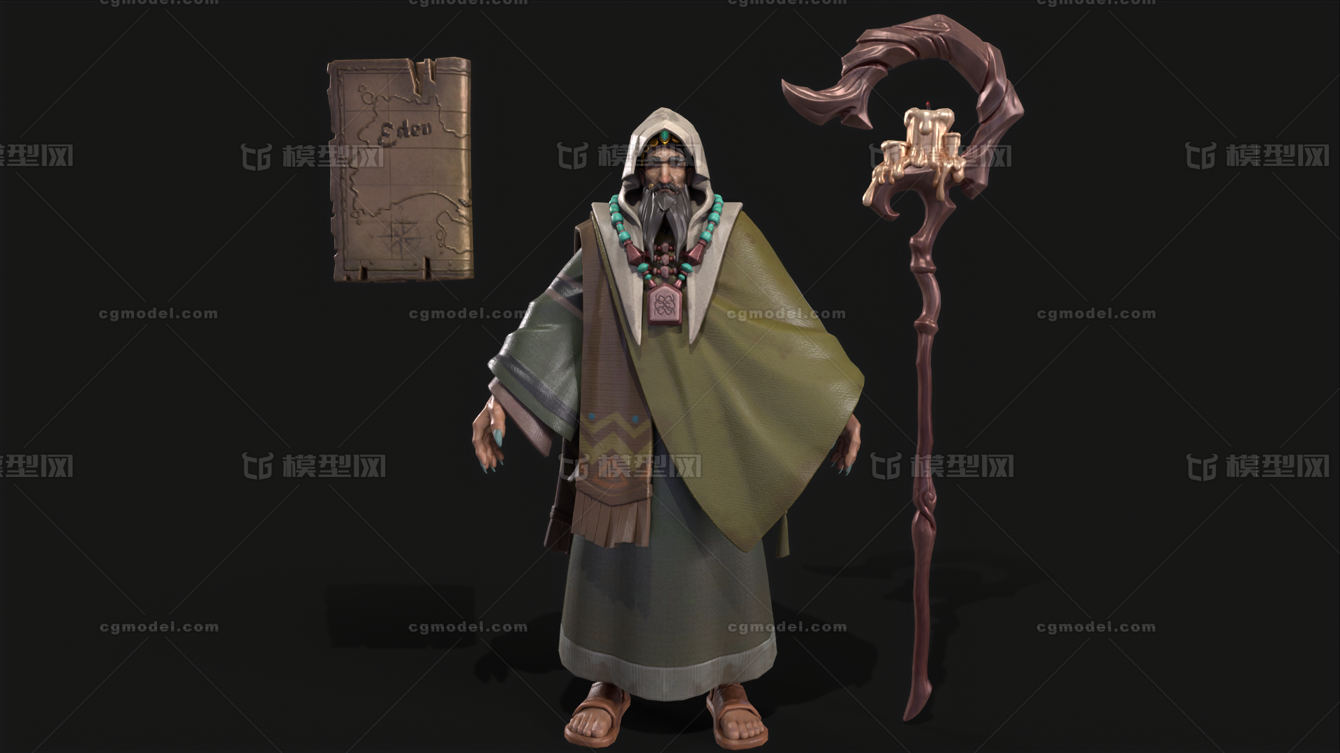 古代人物 甘道夫模型-老人-男模型库-3ds Max(.max)模型下载-cg模型网