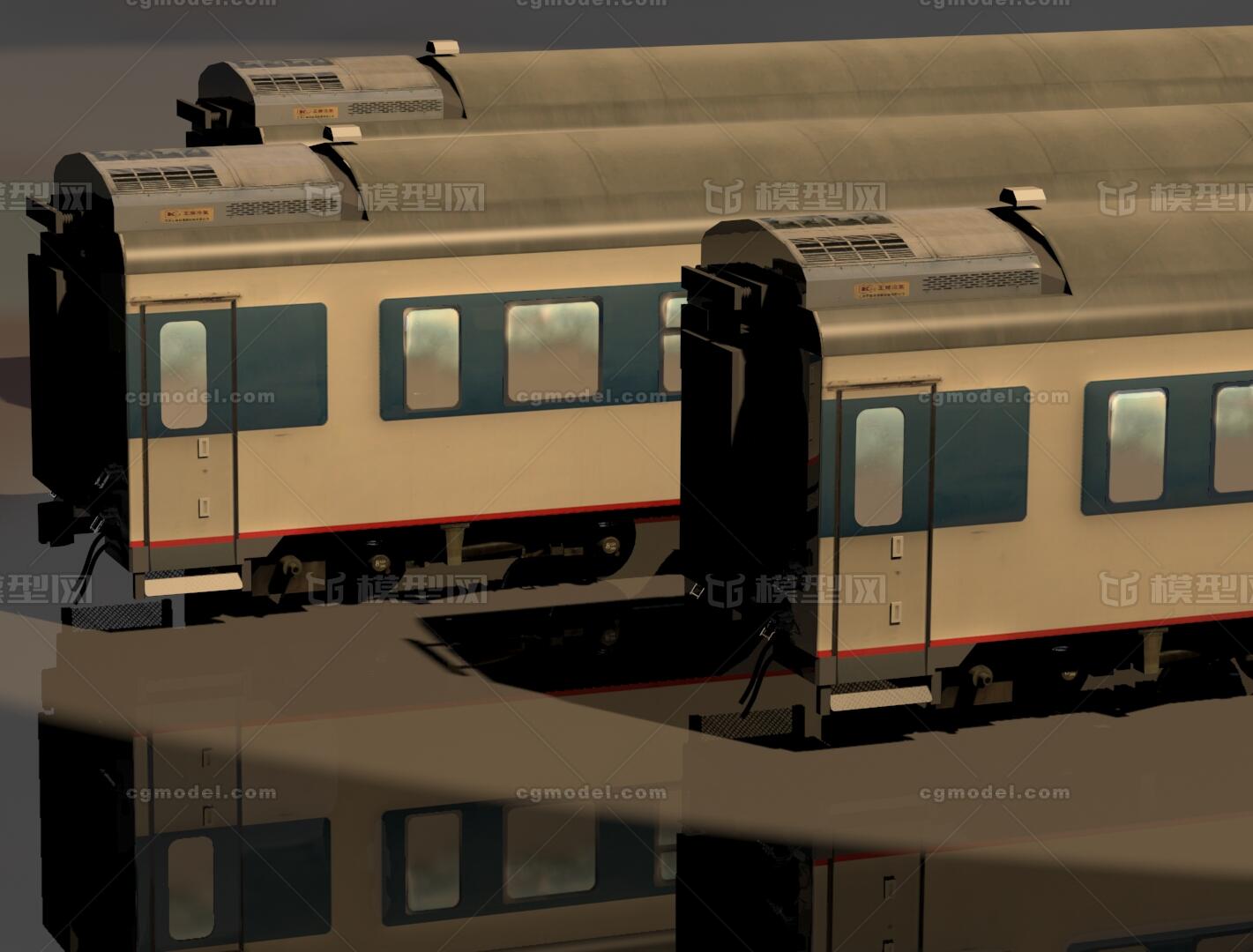 【中国国铁客车】YW25T-准高速硬席卧铺客车模型-火车/轨道车模型库-3ds Max(.max)模型下载-cg模型网