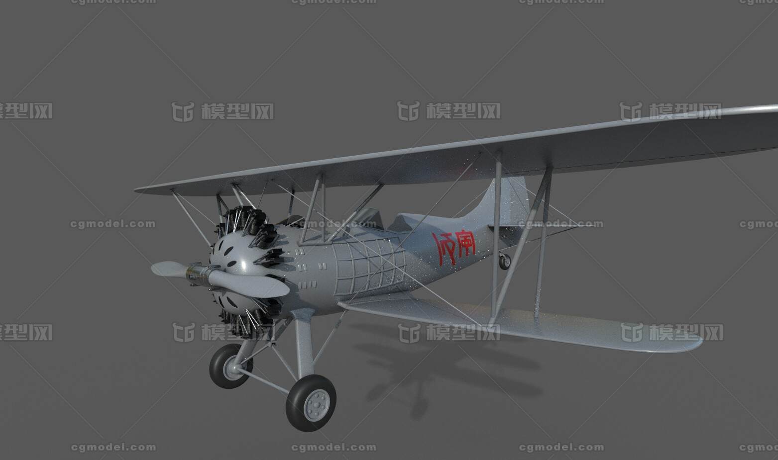 O2U-1D可塞双翼飞机模型-军用飞机模型库-3ds Max(.max)模型下载-cg模型网