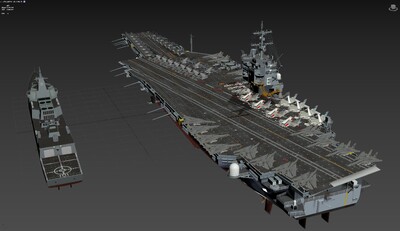 美国 CVN-65模型-军舰模型库-3ds Max(.max)模型下载-cg模型网