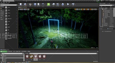 UE4奇幻光线森林模型-科幻场景模型库-3ds Max(.max)模型下载-cg模型网