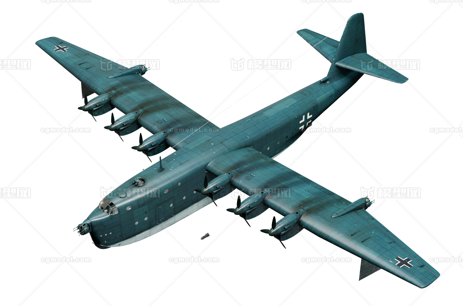 德国Bv238水上飞机模型-军用飞机模型库-FBX(.fbx)模型下载-cg模型网