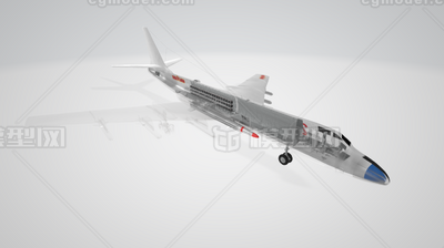 轰6K模型H6K模型C4D带贴图含内部驾驶舱模型-军用飞机模型库-Cinema 4D(.c4d)模型下载-cg模型网