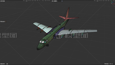 轰6K模型H6K模型C4D带贴图含内部驾驶舱模型-军用飞机模型库-Cinema 4D(.c4d)模型下载-cg模型网