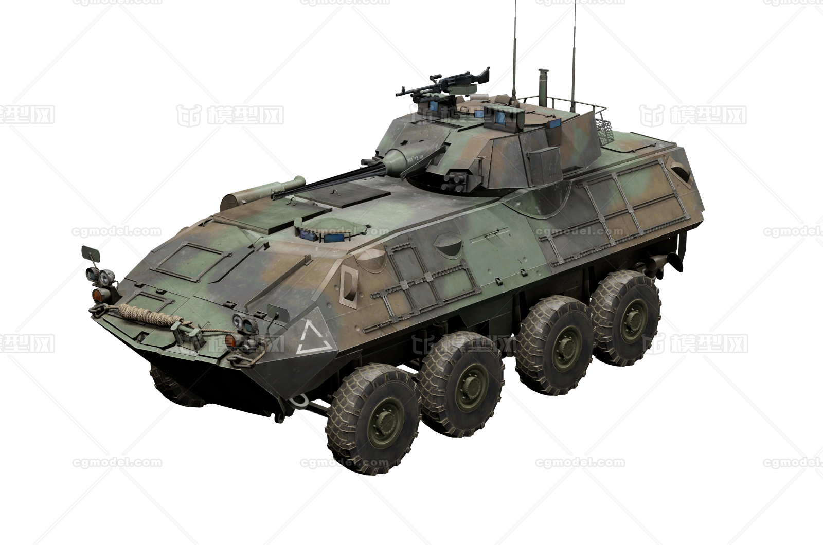 美国LAV-25(8×8)步兵战车 轮式装甲车模型-装甲车／坦克模型库-FBX(.fbx)模型下载-cg模型网