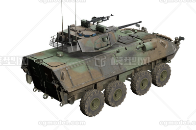美国LAV-25(8×8)步兵战车 轮式装甲车模型-装甲车／坦克模型库-FBX(.fbx)模型下载-cg模型网