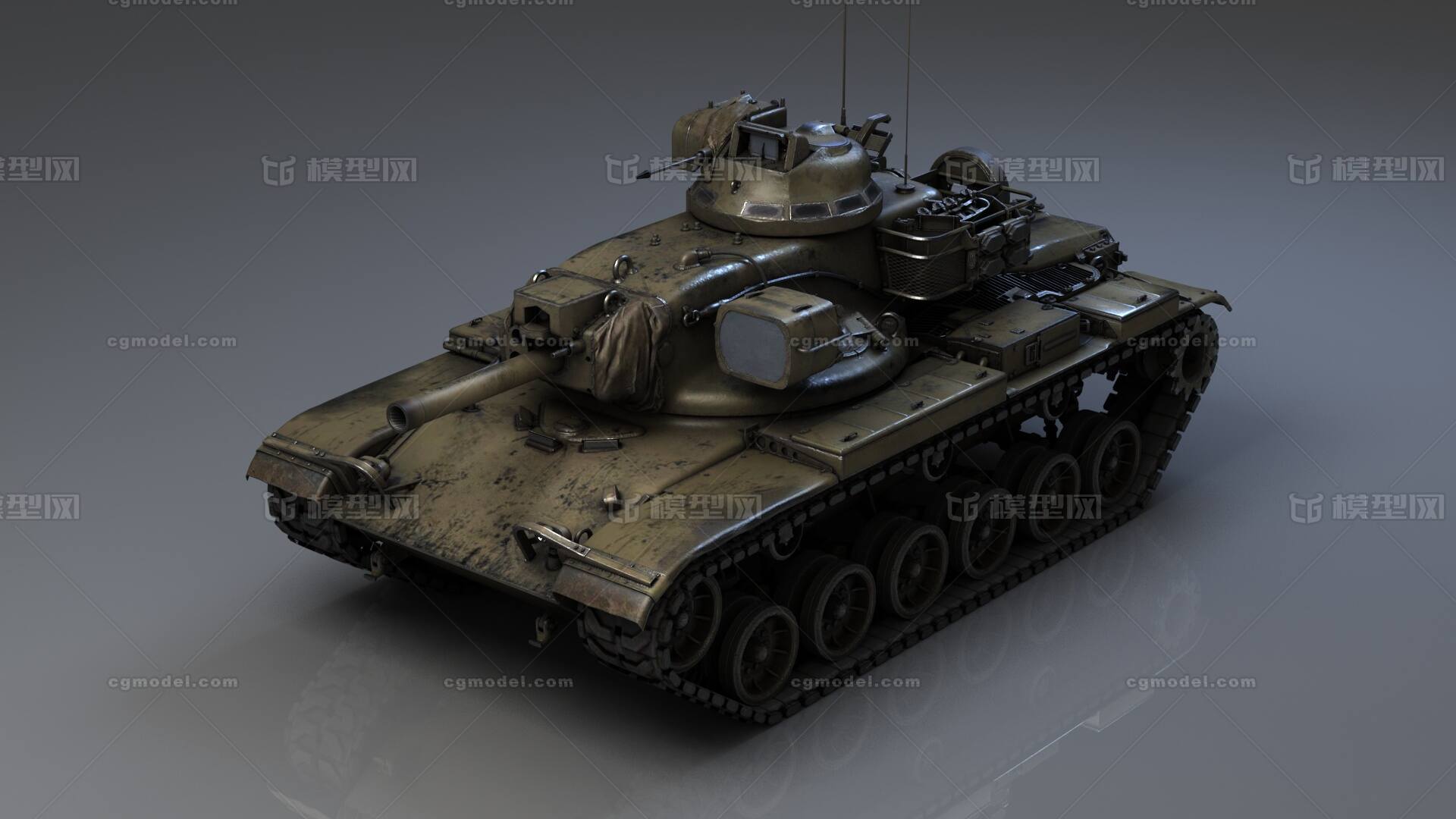 美国M60A2“星际战舰”主战坦克（PBR）模型-装甲车／坦克模型库-3ds Max(.max)模型下载-cg模型网