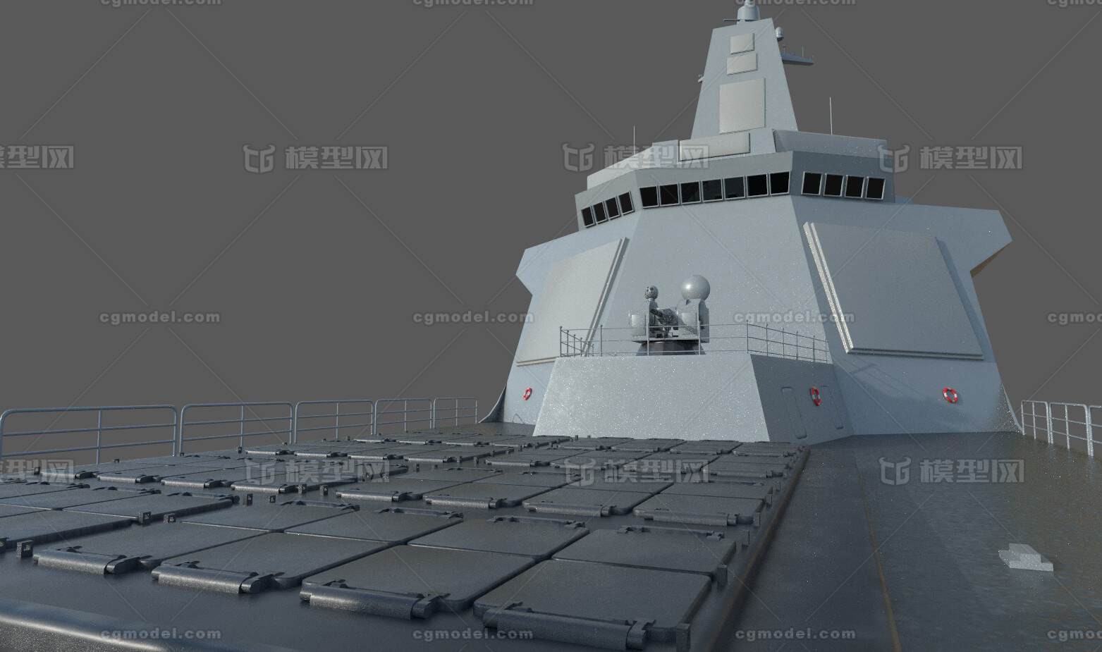 055型导弹驱逐舰模型-军舰模型库-OBJ(.obj/.mtl)模型下载-cg模型网