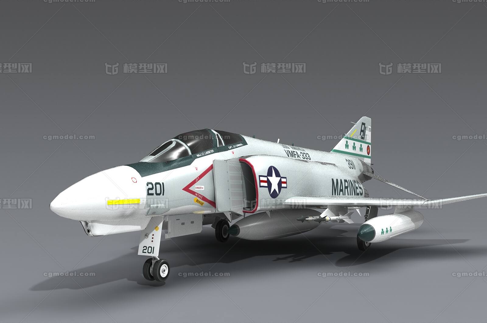 幻影f4战斗机模型 军用飞机模型库 3ds Max Max 模型下载 Cg模型网