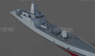 055型导弹驱逐舰模型-军舰模型库-OBJ(.obj/.mtl)模型下载-cg模型网