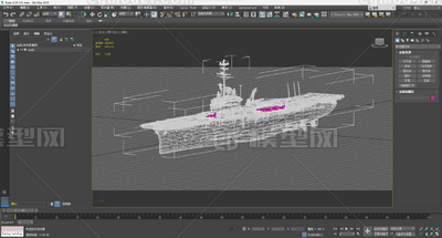 埃塞克斯级航空母舰 SCB-125A改装模型-军舰模型库-3ds Max(.max)模型下载-cg模型网