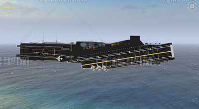 埃塞克斯级航空母舰 SCB-125A改装模型-军舰模型库-3ds Max(.max)模型下载-cg模型网