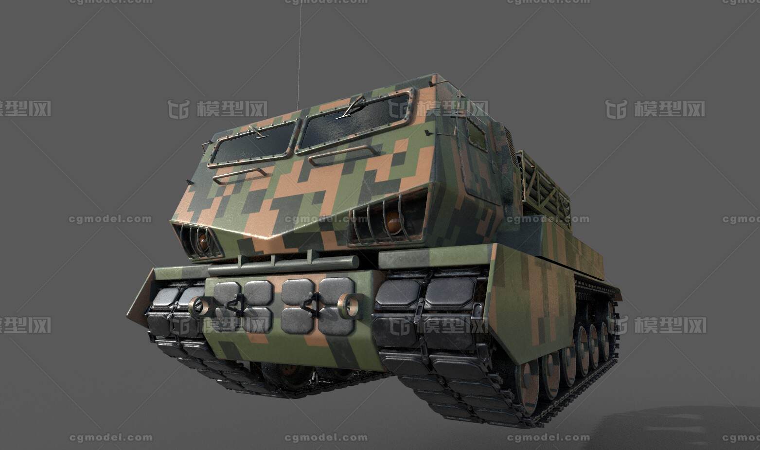 PHZ-11式履带式多管火箭炮模型-装甲车／坦克模型库-OBJ(.obj/.mtl)模型下载-cg模型网