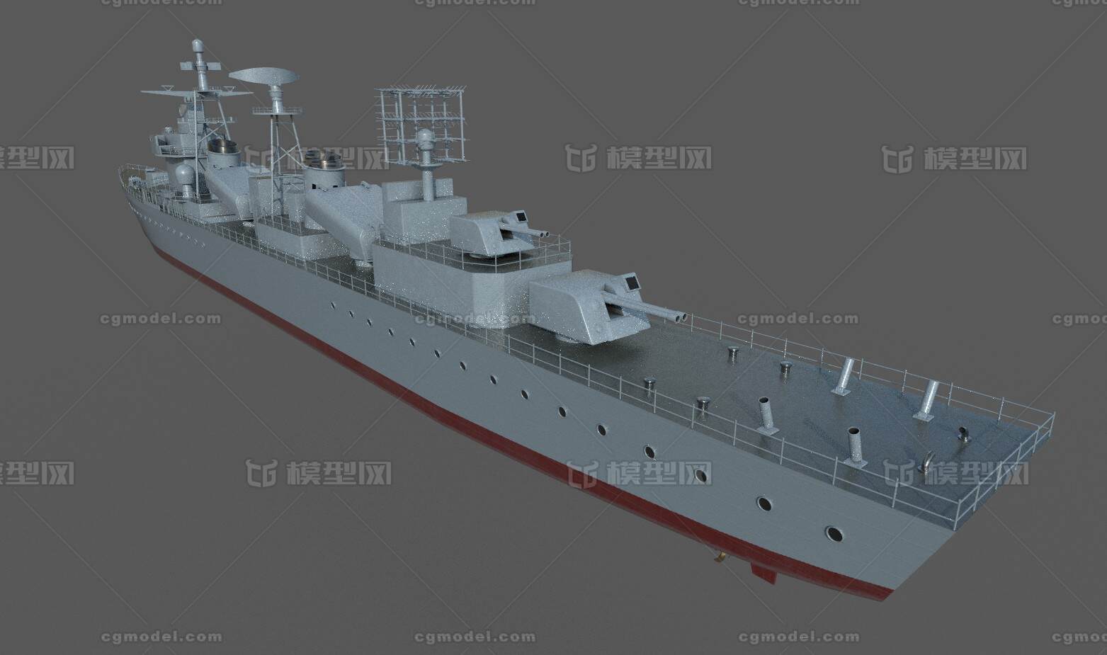 051型导弹驱逐舰模型-军舰模型库-OBJ(.obj/.mtl)模型下载-cg模型网
