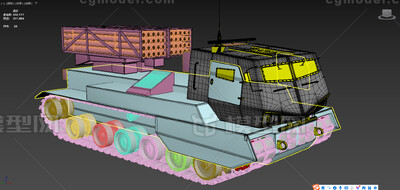 PHZ-11式履带式多管火箭炮模型-装甲车／坦克模型库-OBJ(.obj/.mtl)模型下载-cg模型网