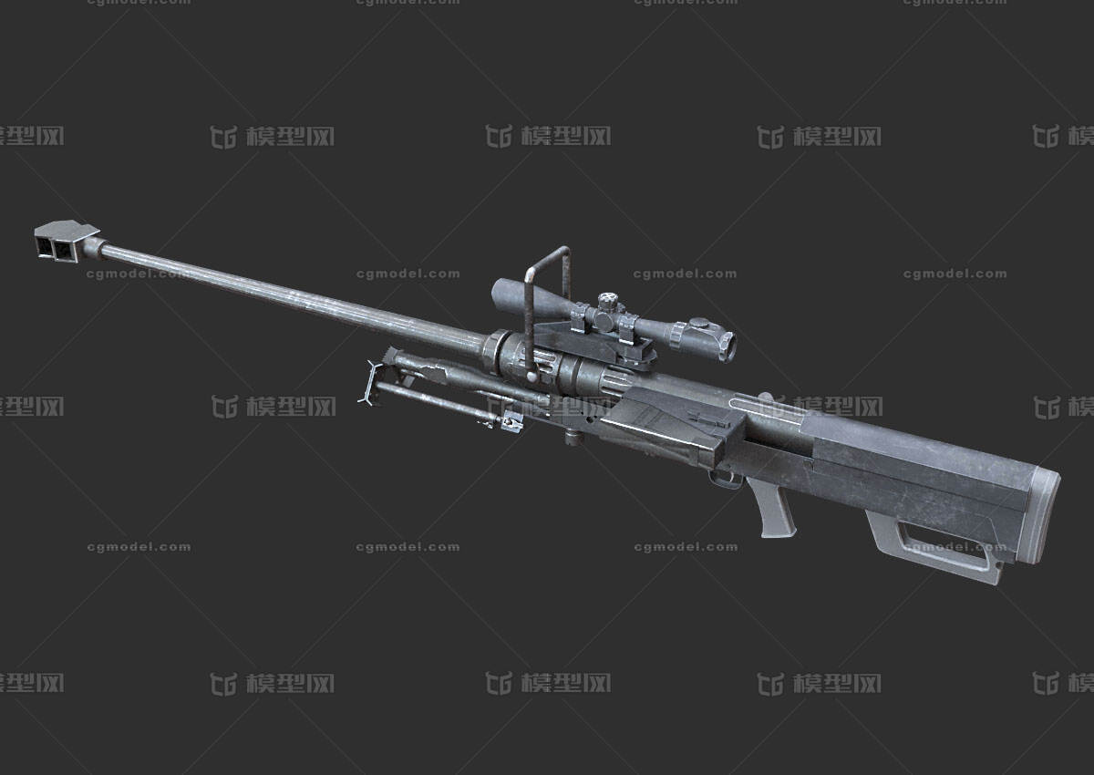 ntw-20狙击步 PBR次世代模型-枪械模型模型库-FBX(.fbx)模型下载-cg模型网