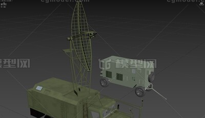 苏联PRV-9/PRV-16机动测高雷达模型-装甲车／坦克模型库-3ds Max(.max)模型下载-cg模型网