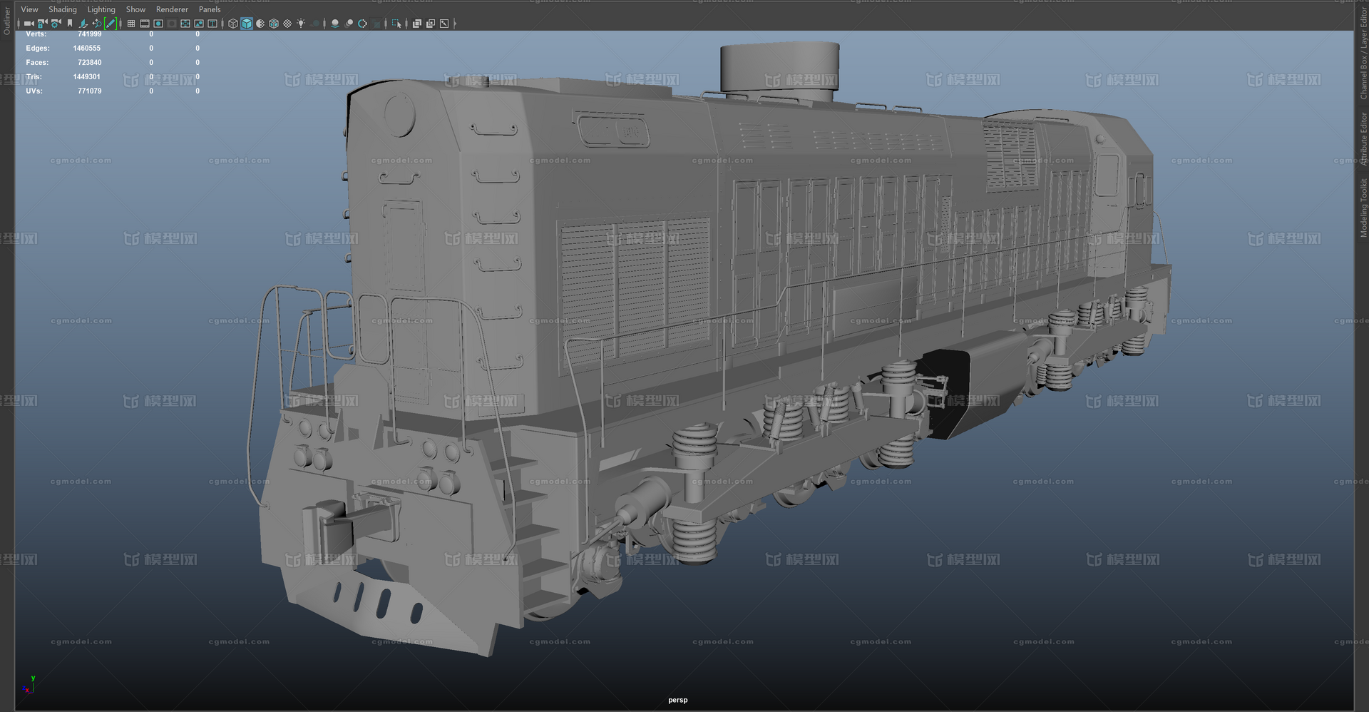 Tem7电力火车 TEM7型内燃机车模型-火车/轨道车模型库-Maya(.ma/.mb)模型下载-cg模型网