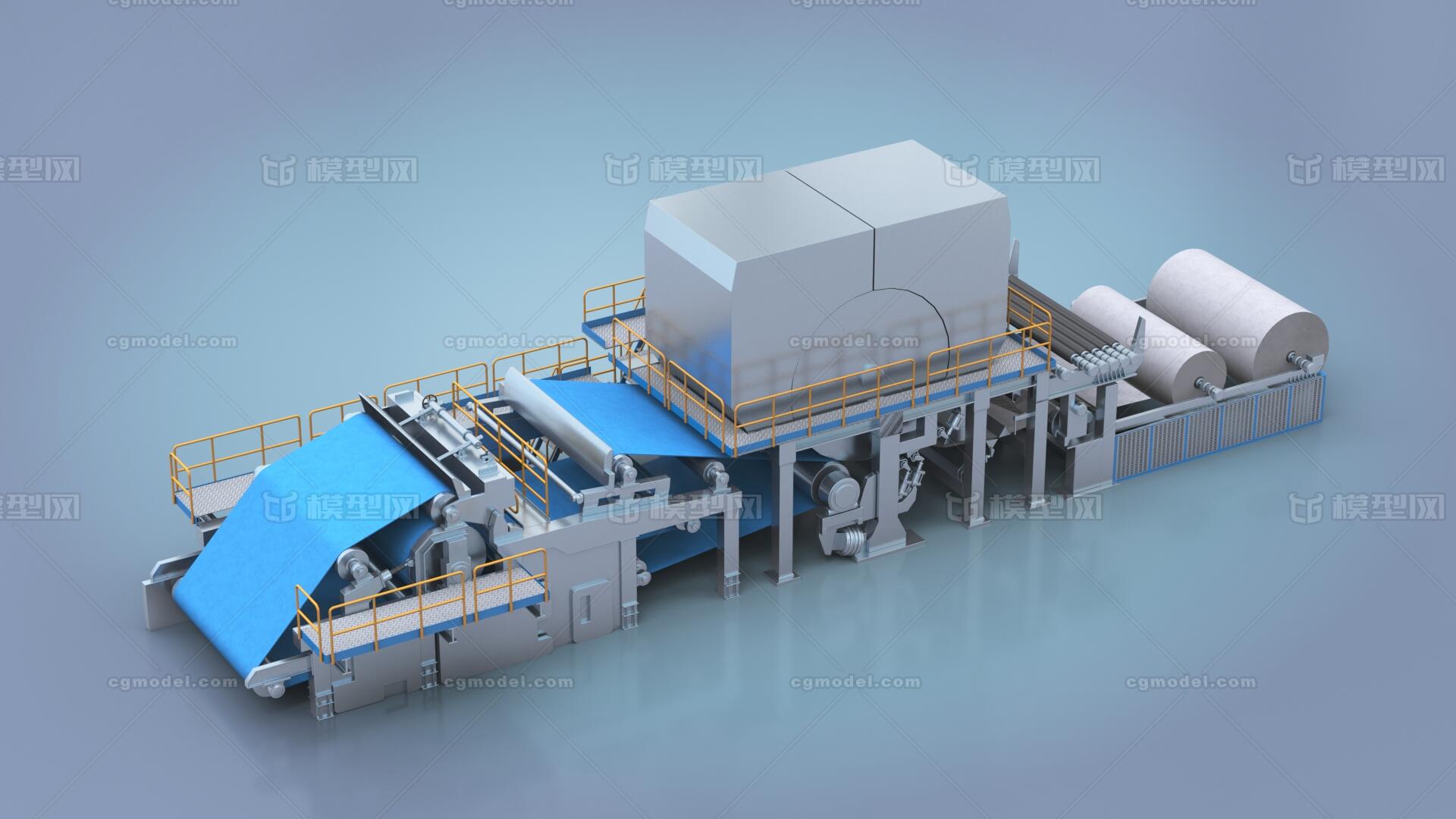 卫生纸机 造纸机模型-工业设备模型库-3ds Max(.max)模型下载-cg模型网