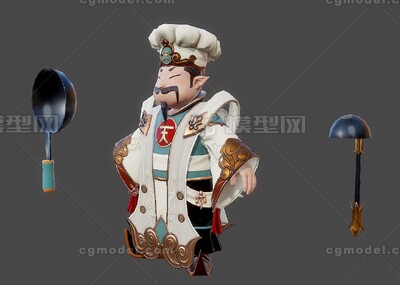 Q版 厨师模型-男人模型库-FBX(.fbx)模型下载-cg模型网