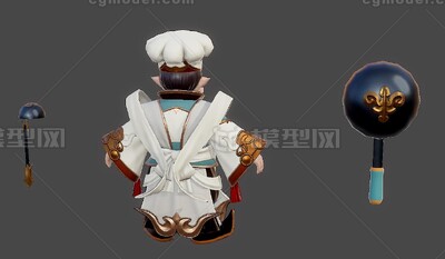 Q版 厨师模型-男人模型库-FBX(.fbx)模型下载-cg模型网