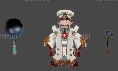 Q版 厨师模型-男人模型库-FBX(.fbx)模型下载-cg模型网