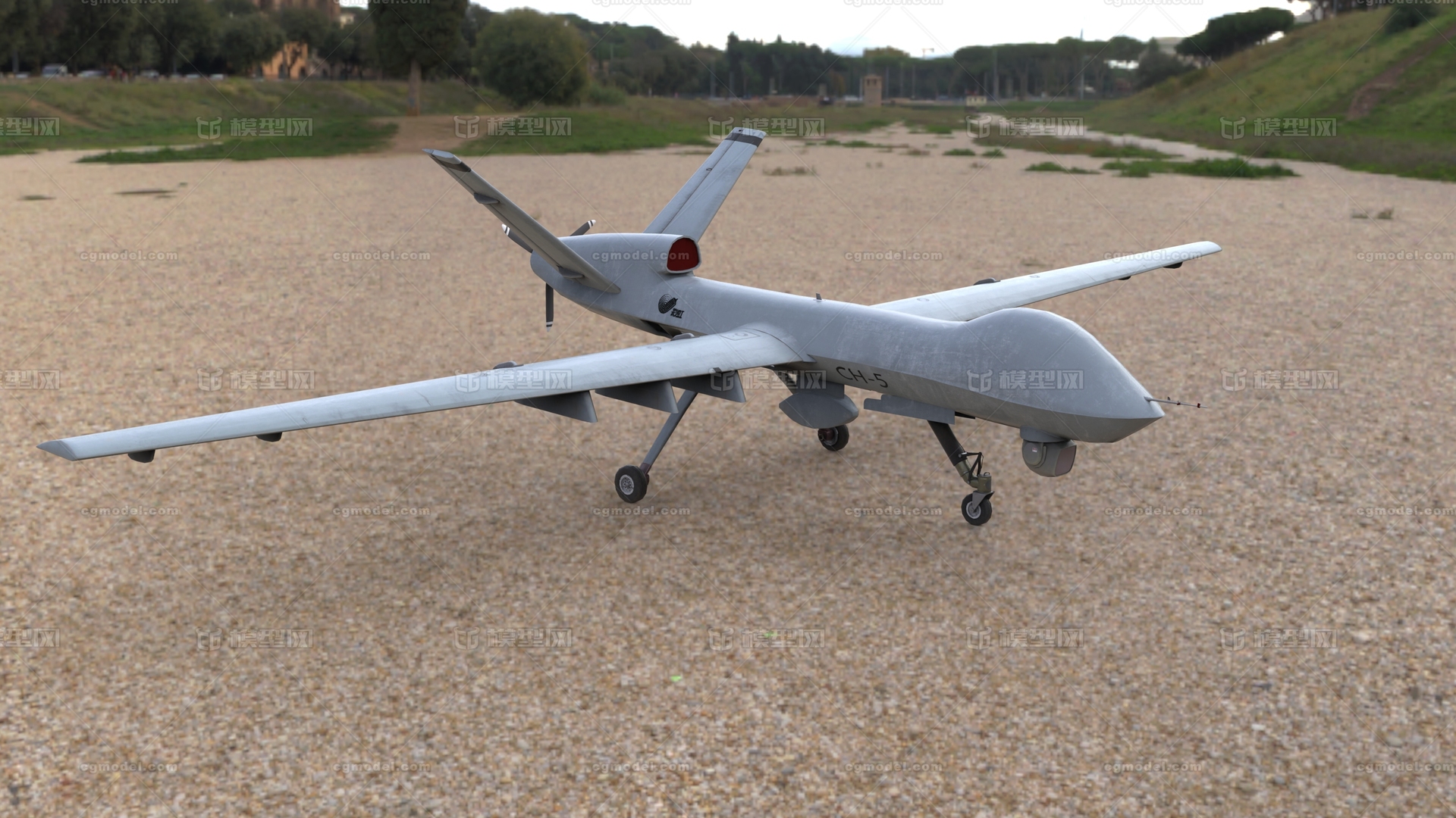 彩虹-5 CH-5模型-无人机模型库-3ds Max(.max)模型下载-cg模型网