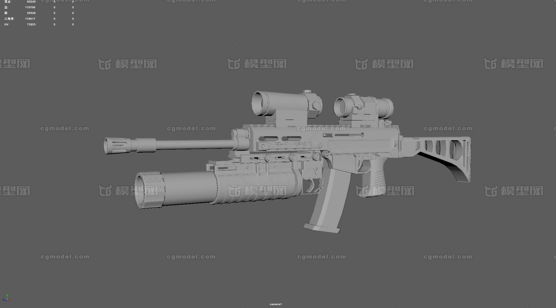 M762自动步枪模型模型-枪械模型模型库-Maya(.ma/.mb)模型下载-cg模型网