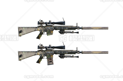 美国M110狙击步枪 M110半自动狙击手系统模型-枪械模型模型库-FBX(.fbx)模型下载-cg模型网