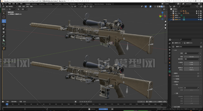 美国M110狙击步枪 M110半自动狙击手系统模型-枪械模型模型库-FBX(.fbx)模型下载-cg模型网