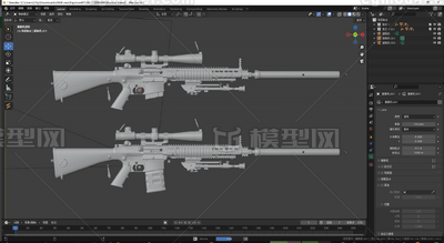美国M110狙击步枪 M110半自动狙击手系统模型-枪械模型模型库-FBX(.fbx)模型下载-cg模型网