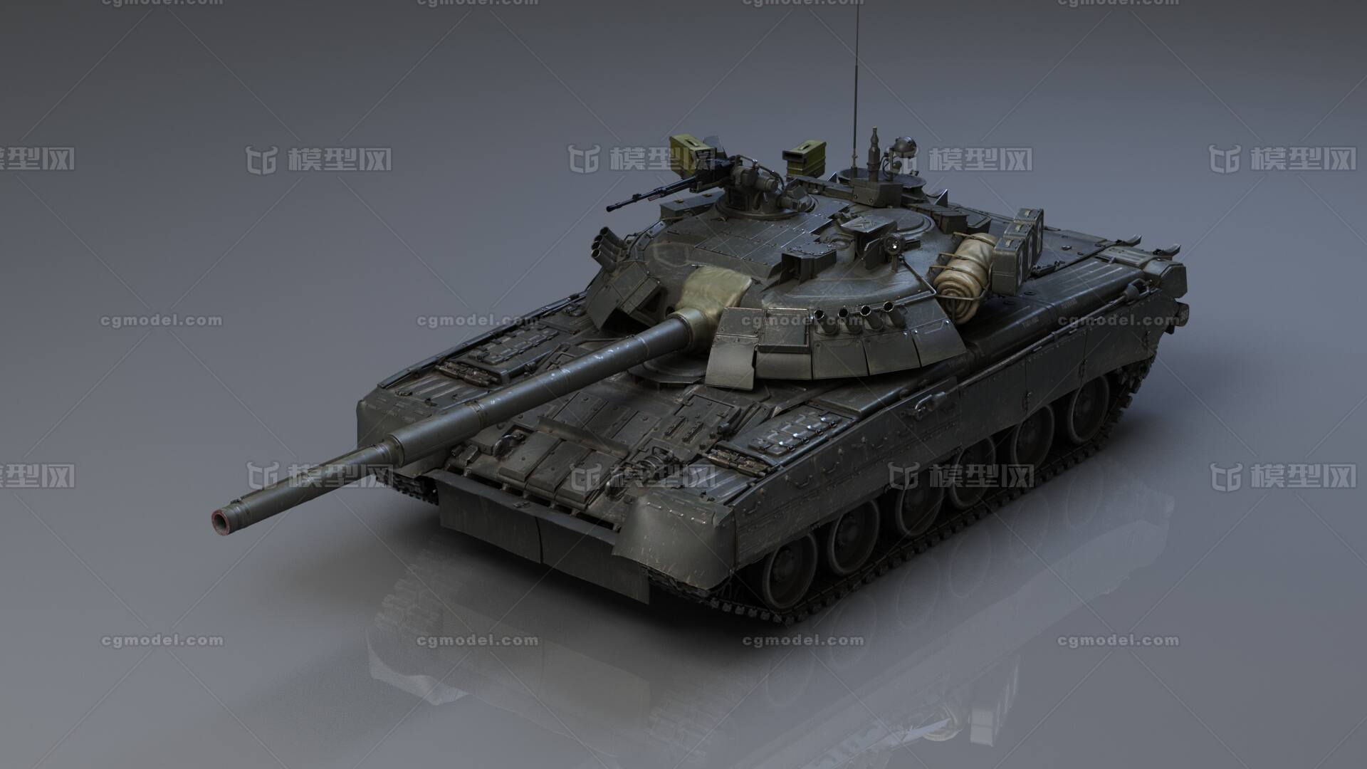 俄罗斯T-80UE1主战坦克（PBR）模型-装甲车／坦克模型库-3ds Max(.max)模型下载-cg模型网