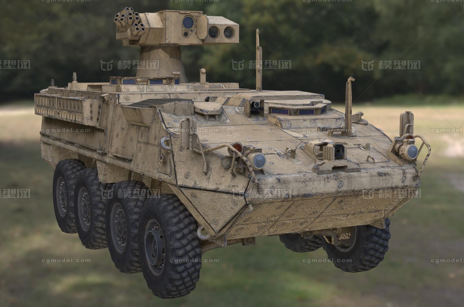 美国M1134斯崔克反坦克导弹发射车装甲车模型-装甲车／坦克模型库-3ds Max(.max)模型下载-cg模型网