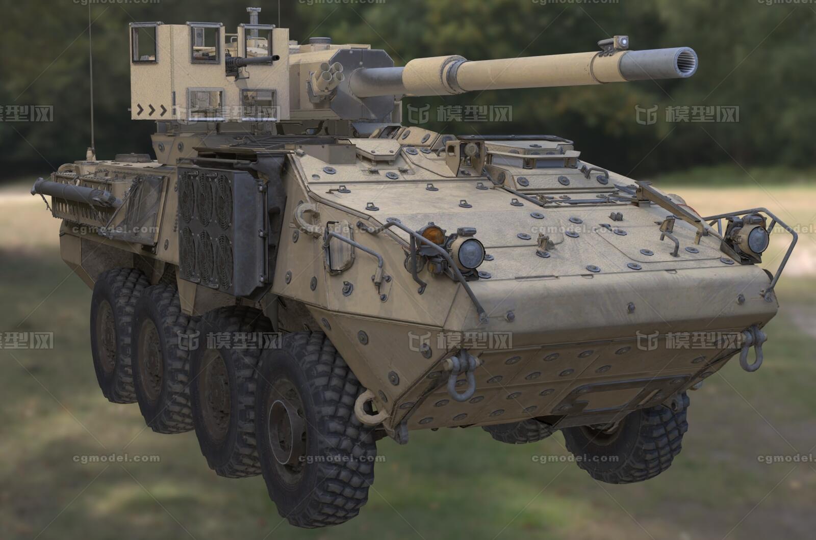 美国M1128崔克机动火炮系統坦克车模型-装甲车／坦克模型库-3ds Max(.max)模型下载-cg模型网