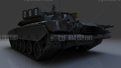 俄罗斯T-80UE1主战坦克（PBR）模型-装甲车／坦克模型库-3ds Max(.max)模型下载-cg模型网