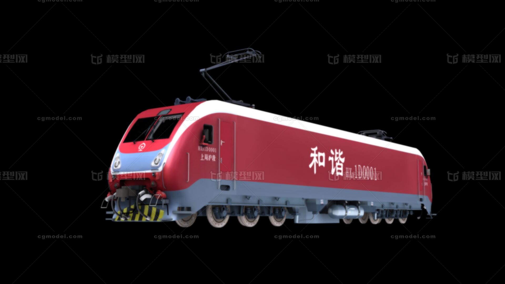 HXD1D 电力机车模型-火车/轨道车模型库-3ds Max(.max)模型下载-cg模型网