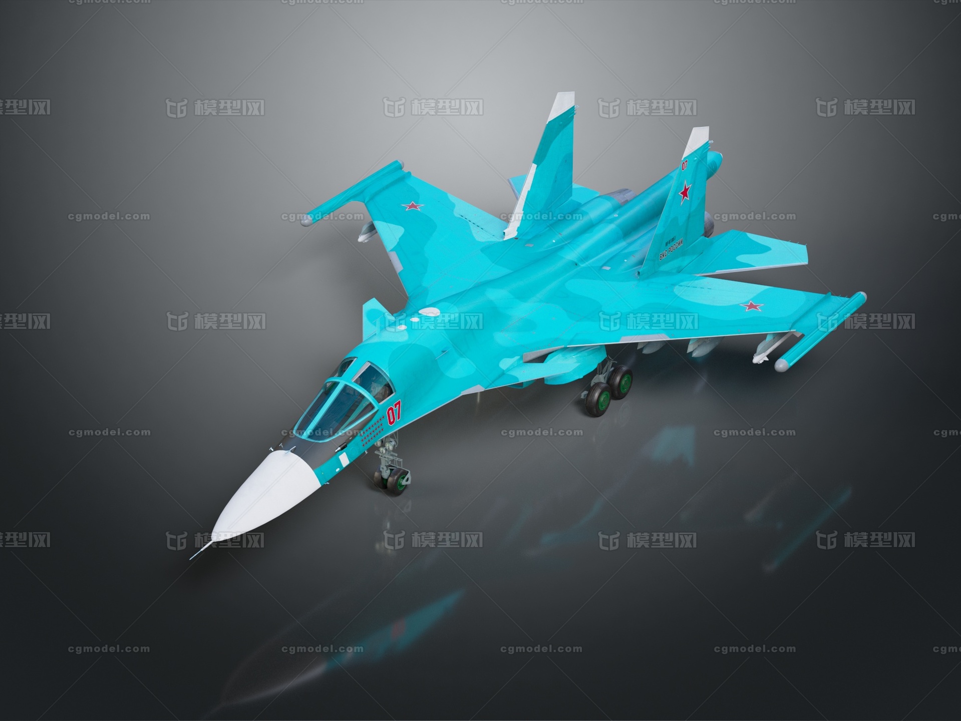 苏32 SU32模型-军用飞机模型库-3ds Max(.max)模型下载-cg模型网