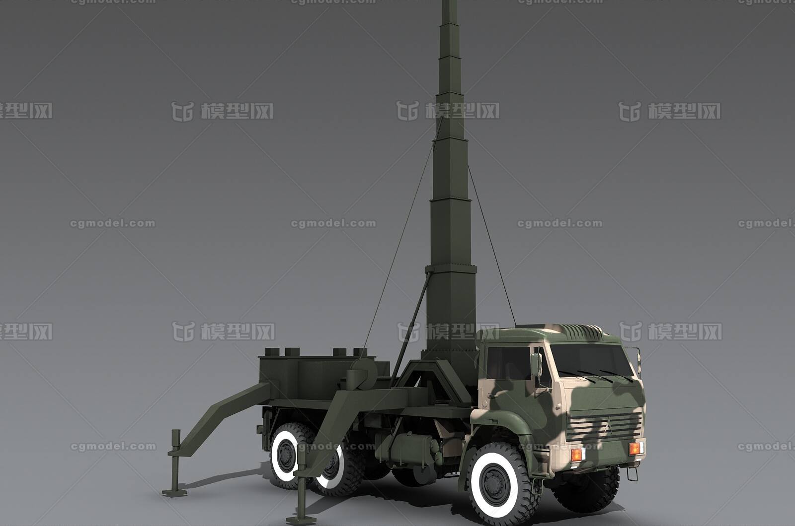 YLC-12型中低空雷达模型-装甲车／坦克模型库-3ds Max(.max)模型下载-cg模型网