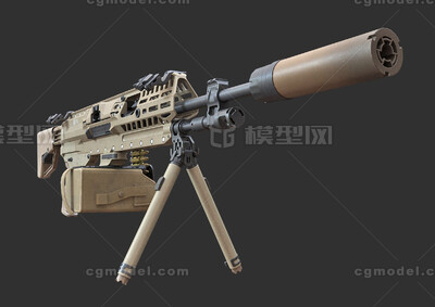 M250机枪 PBR次世代模型-枪械模型模型库-FBX(.fbx)模型下载-cg模型网