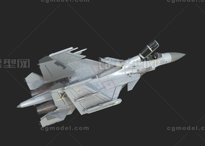 中国海军歼15D舰载机 J15D电子战飞机模型-军用飞机模型库-3ds Max(.max)模型下载-cg模型网