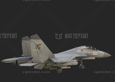 中国海军歼15D舰载机 J15D电子战飞机模型-军用飞机模型库-3ds Max(.max)模型下载-cg模型网