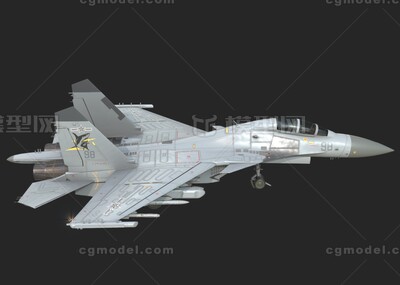 中国海军歼15D舰载机 J15D电子战飞机模型-军用飞机模型库-3ds Max(.max)模型下载-cg模型网