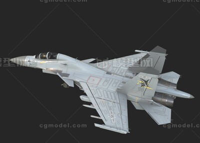 中国海军歼15D舰载机 J15D电子战飞机模型-军用飞机模型库-3ds Max(.max)模型下载-cg模型网