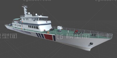 （带驾驶室）618型巡逻船 618型海警船模型-军舰模型库-FBX(.fbx)模型下载-cg模型网