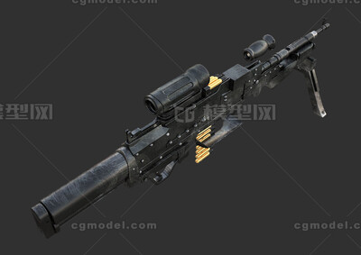 M250机枪 PBR次世代模型-枪械模型模型库-FBX(.fbx)模型下载-cg模型网