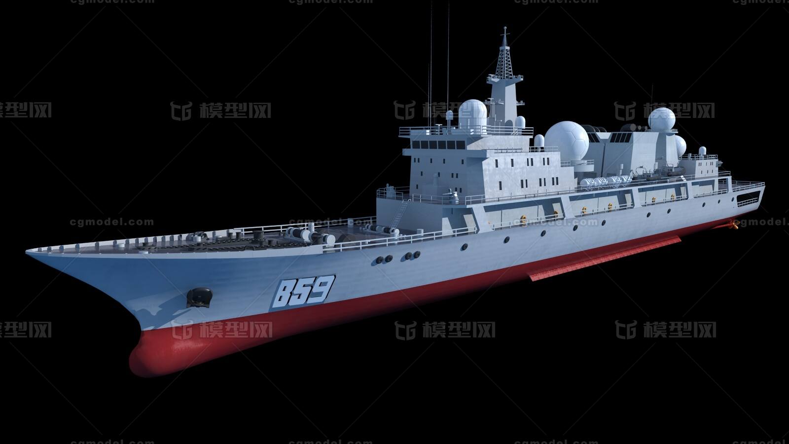 815电子侦查船模型-军舰模型库-3ds Max(.max)模型下载-cg模型网