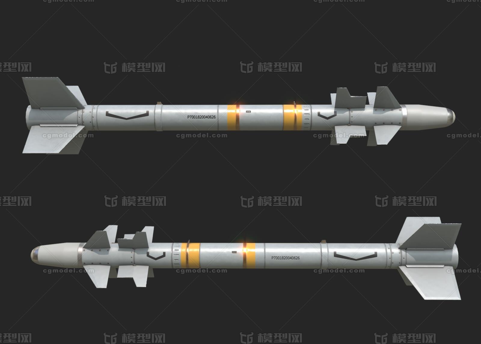 PL7 霹雳7型近距离格斗导弹模型-其他器械模型库-3ds Max(.max)模型下载-cg模型网
