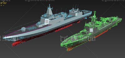 055型驱逐舰 055大驱模型-军舰模型库-FBX(.fbx)模型下载-cg模型网