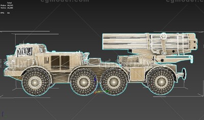 俄军（苏联） BM27火箭炮模型-装甲车／坦克模型库-3ds Max(.max)模型下载-cg模型网